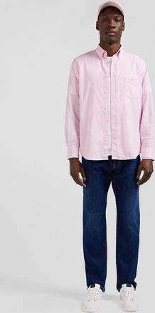 Eden Park Chemise En Velours C&ocirc;tel&eacute; Uni Rose Col Boutonn&eacute; Et Poche Poitrine Coupe Regular