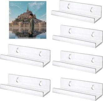 Generic Acryl Vinyl Halter, Vinyl Wand Display, Schallplatten-Wanddisplay - 4-Zoll-Acryl-Album-Schallplattenhalter,6 Stück Schallplattenhalter-Wand Für Schall