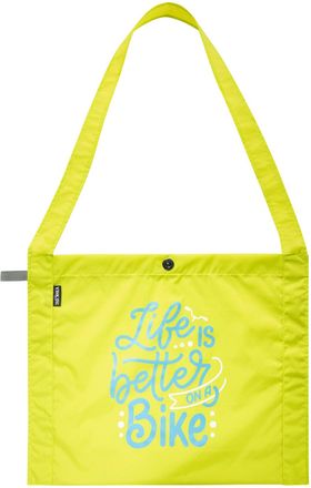 Tatonka Bike Musette L (11L) - Flache und leichte Umhängetasche für Radfahrer - Klein zusammenfaltbar - 11 Liter Volumen (lime)