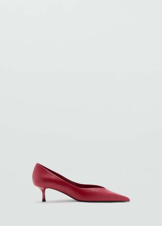 Mango Chaussures &agrave; talon kitten bout pointu rouge - Femme - 35 - MANGO