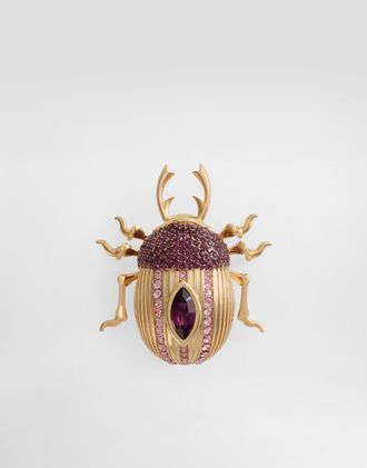 Dolce & Gabbana Beetle-shaped Brooch With Rhinestones - Mann Bijoux Purple Metall Onesize