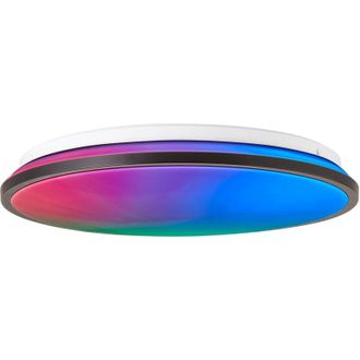 Brilliant Plafonnier LED Brilliant Heida 39cm noir, m&eacute;tal/plastique, 1x LED 24 W int&eacute;gr&eacute;e, (flux lumineux : 2500lm, couleur de la lumi&egrave;re : 3000-6500K)