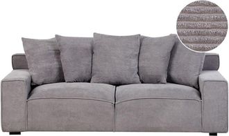 Beliani Sofa 3-Sitzer VISKAN Cord Dunkelgrau