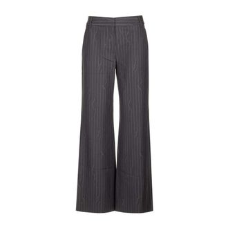 Off-white Gestreifte- weite Hose - - Trousers - Damen - Grau - L