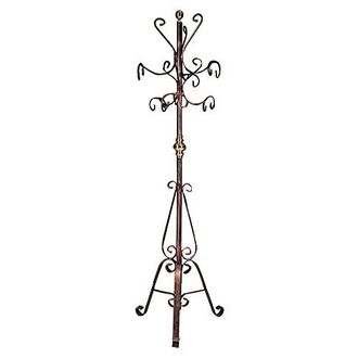 Dmora Praktischer Kleiderb&uuml;gel aus Metall f&uuml;r den Eingang, Klassischer Kleiderst&auml;nder, Made In Italy, Kleiner Mann mit Schirmst&auml;nder, Toter Mann, 50x50h190 