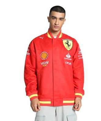 Puma Veste d&eacute;quipe Scuderia Ferrari 2024 pour hommes - Rouge Br&ucirc;l&eacute; - Taille: XL