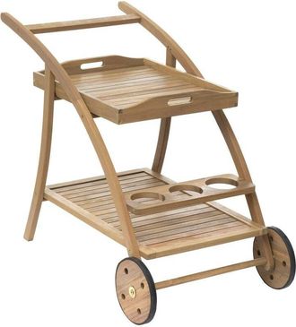Hesperide Hesperide - Servierwagen auf Rollen f&uuml;r Garten tiwi, mit abnehmbarem Tablett, Akazienholz