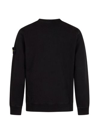 Stone Island Mens Crewneck Sweatshirt Black Cotton Sweatshirts Sweater