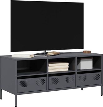 vidaXL Vidaxl - Meuble tv anthracite 101,5x39x43,5 cm acier lamin&eacute; &agrave; froid