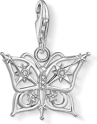 Thomas Sabo Thomas Sabo Charm-Anhänger, Sterlingsilber, Zirkonia, Schmetterling, Silber
