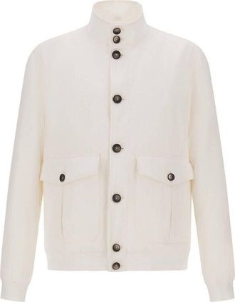 Herno Herren Blouson aus Leinen-Baumwoll-Mix