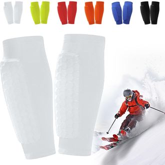 Generic Skiguard Pro, Skiguard Socks, Schienbeinschoner Skifahren, Ski Schienbeinschoner, Skisocken mit Schienbeinschutz, Atmungsaktiv Anti-Rutsch-Silikonstre