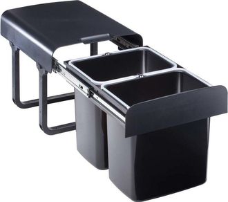 Victory Quellmalz Einbau-Abfallsammler EKKO.20 - 32 Liter (2x16 Liter), schwarz, ab 40er Schrankbreite, mit Vollauszug