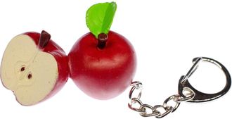 Miniblings Apfel Schl&uuml;sselanh&auml;nger Obst &Auml;pfel Gesund Frucht Fr&uuml;chte Rot - Handmade Modeschmuck I I Anh&auml;nger Schl&uuml;sselring Schl&uuml;sselband Keyring