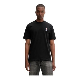 Msgm Msgm - T-shirt Rose Patch - Homme - Tops - Noir - Taille: L