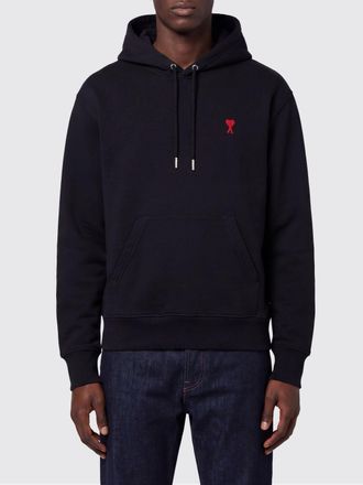 Ami Sweat &agrave; capuche en coton avec logo brod&eacute; et poche kangourou