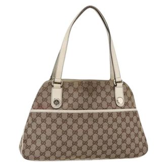 Gucci Sac bandouli&egrave;re en toile Pre-owned - Femme - Pre-owned - Beige - Taille: ONE Size