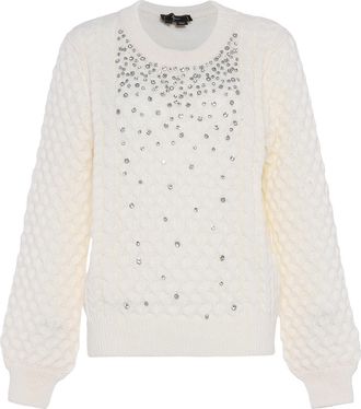 Faina Pullover Damen Wollwei&szlig;