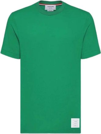 Thom Browne Homme, Tops, Vert, Taille: XL Classic Pique 4-Bar Tee