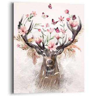 Reinders Wandbild, Sweet Deer, Kinderzimmer, Bilder, Wanddeko, Room Decor, MDF, Rosa, 50 x 40cm
