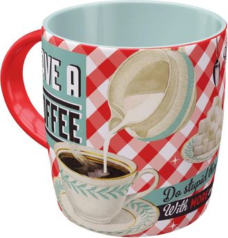 Nostalgic Art Retro Kaffee-Becher, 330 ml, Have A Coffee - Geschenk-Idee für Kaffee-Fans, Keramik-Tasse, Vintage Design