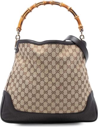 Gucci Hobo Bags - GG Canvas Bamboo Diana Satchel - Gr. unisize - in Braun - f&uuml;r Damen