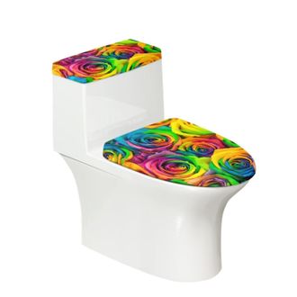 CHAQLIN WC-Sitzdeckel-Set für Badezimmer, 2-teilig, WC-Deckelbezug, Tankdeckel, Staubschutz, waschbare WC-Bezüge mit elastischer Unterseite, passend für die m