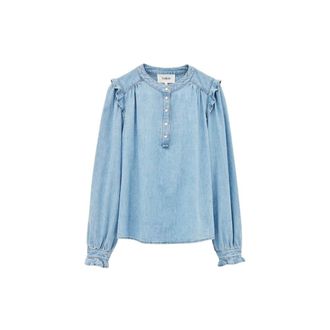 BA&SH Femme, Blouses et Chemises, Bleu, Taille: 38 FR Lio Denim Blouse