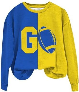 Generic Sweat-shirt pour femme - Imprim&eacute; graphique britannique - Haut surdimensionn&eacute; - Col rond - Manches longues - Automne - Hiver - D&eacute;contract&eacute; - Confortabl