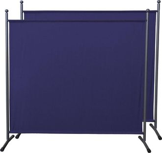 Quick-Star Quick-star - 2 Stück Paravent 180 x 178 cm Stoff Raumteiler Groß Stellwand Trennwand Balkon Sichtschutz Blau