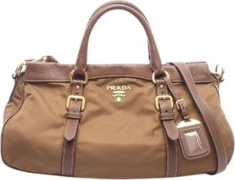 Prada Pre-owned Tessuto Vit.dai 2way handbag - Femme - Pre-owned - Brun - Taille: ONE Size