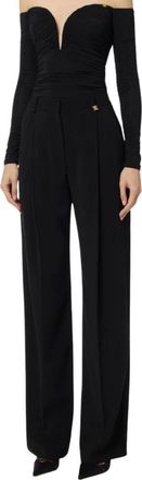 Elisabetta Franchi Femme, Pantalons, Noir, Taille: 34 FR Wide Pantalons