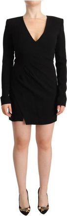 Dsquared2 Femme, Robes, Noir, Taille: 36 FR Élégante Mini Robe à Manches Longues Col en V