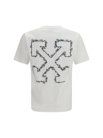 Off-white Mens Script Arrow T-Shirt White Cotton T-Shirts And Polos