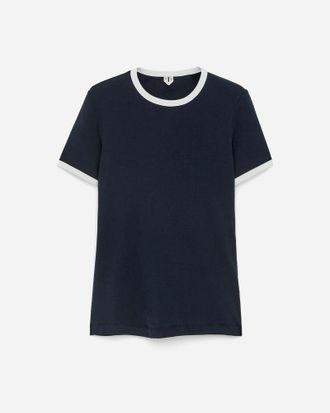 Arket Geripptes T-Shirt -Blau