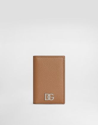 Dolce & Gabbana Kartenetui Aus Kalbsleder Mit Logo - Mann Geldb&ouml;rsen Und Kleinlederwaren Beige Onesize