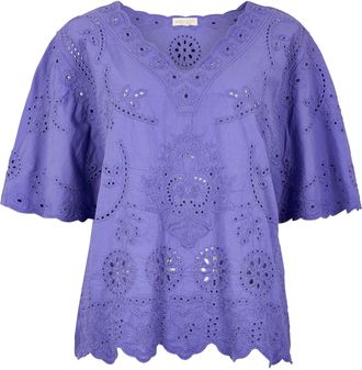 Apricot Embroidered Cotton Top