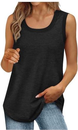 Generic D&eacute;bardeur Femme Maillot De Corps Haut Ample sans Manches avec Design &agrave; col Rond, id&eacute;al pour Un Look d&eacute;contract&eacute; Tout en restant &agrave; la Mode