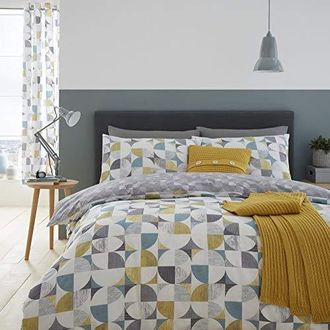 Catherine Lansfield Retro Circle Single Duvet Cover Set