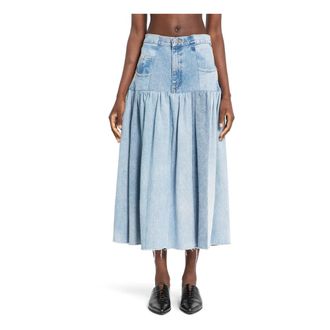 E.L.V. Denim E.l.v. Denim, Femme, Jupes, Bleu, Taille: 34 FR Jupe en denim assemblée et froncée