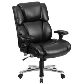 Flash Furniture Hercules Serie 24/7 Intensivnutzung Lederweicher Drehstuhl B&uuml;rostuhl Ergonomischer Chefsessel mit hoher R&uuml;ckenlehne und gepolsterten Sitz/Armlehnen, S