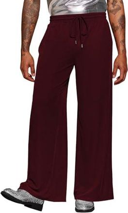 Generic Pantalon tendance &agrave; jambe large pour homme, pantalon d&eacute;contract&eacute; en velours c&ocirc;tel&eacute; des ann&eacute;es 70, pantalon de discoth&egrave;que, v&ecirc;tement athl&eacute;tique pour ho