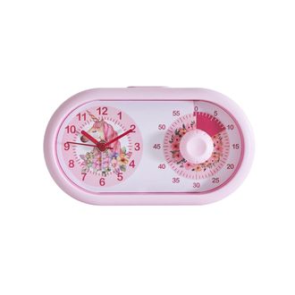 Wall-Art Einhorn Kinderuhr Wecker Rosa Kinderzimmer Tischuhr für Mädchen visueller Timer Kinder Tischwecker