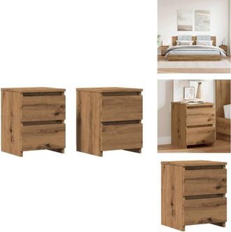 vidaXL Tables de chevet 2 pcs chêne artisanal bois dingénierie - Table De Chevet - Tables De Chevet - Armoire De Chevet - Armoire