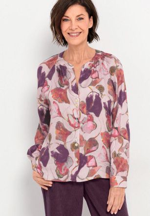 bianca Druckbluse RANJA mit floralem Dessin und vielen Details