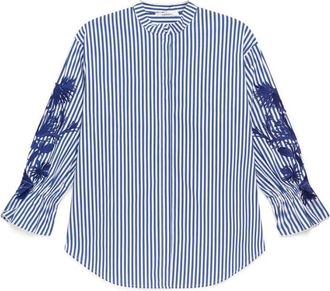 Maliparmi Maliparmi, Femme, Blouses et Chemises, Bleu, Taille: 42 FR Chemise Ray&eacute;e Fleur