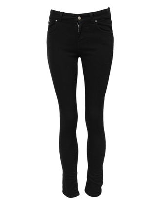 Dolce & Gabbana Womens Black Cotton Skinny Mid Waist Denim Jeans Elastane Clothing