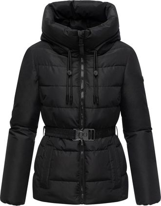 Marikoo Damen Winterjacke Himee mit Taillengürtel & Magnettaschen