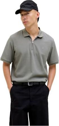 Jack & Jones Zip Jjeaustin Polo zippé SS Sn, Ultimate Grey, XXL Hommes