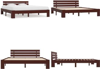 vidaXL Massivholzbett Dunkelbraun Kiefer 160x200 cm - Massivholzbette - Holzbettrahmen - Doppelbett - Kiefernbett - Dunkles Bett - Home & Living